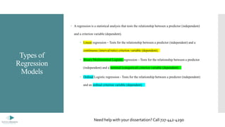 Breakdown of Regression Models for Dissertations | PPT