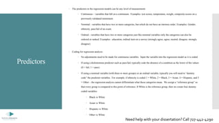 Breakdown of Regression Models for Dissertations | PPT