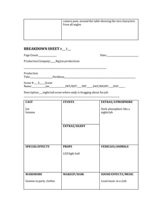 Breakdown sheet (1) joe parker | DOCX