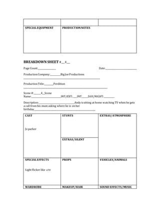 Breakdown sheet (1) joe parker | DOCX