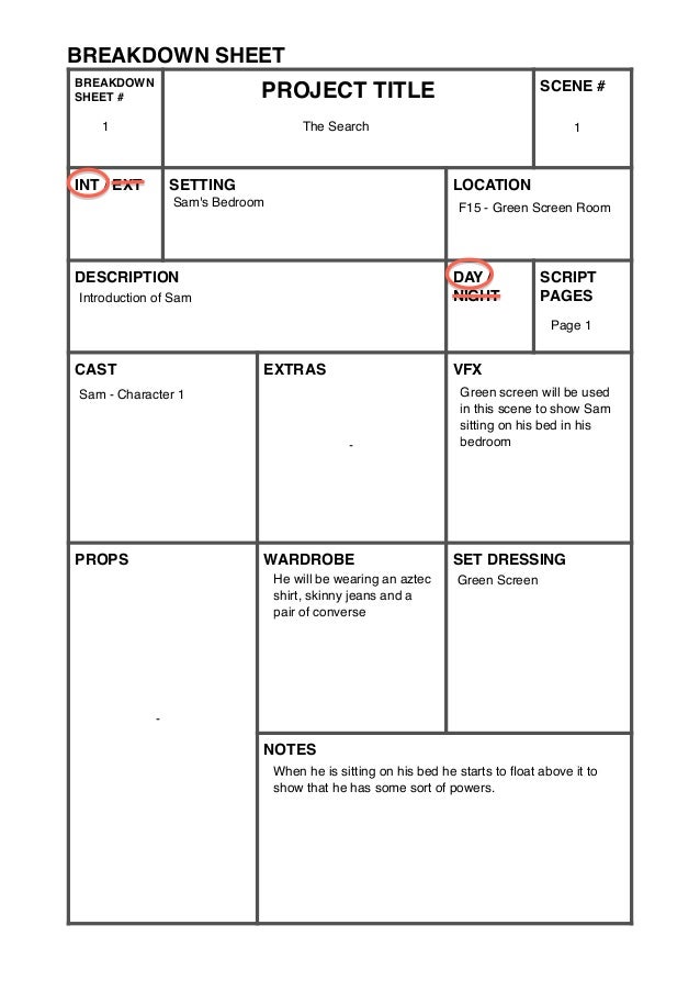 Breakdown sheet scene_1
