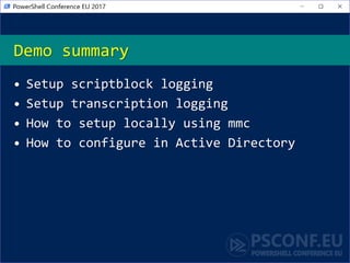 Breakdown the GUI - PowerShell logging to automate everything | PPT