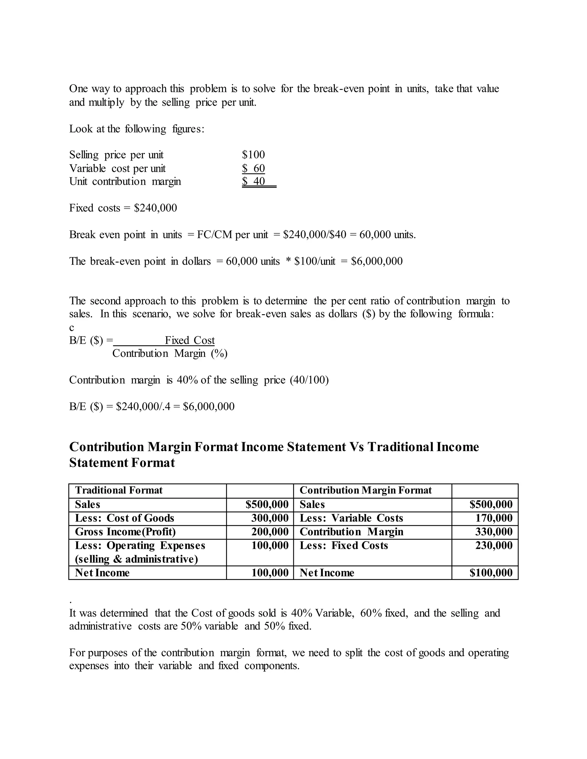 Break Even Analysis | PDF