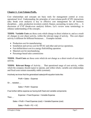 Break-Even-Analysis . linear CVP discussion | PDF