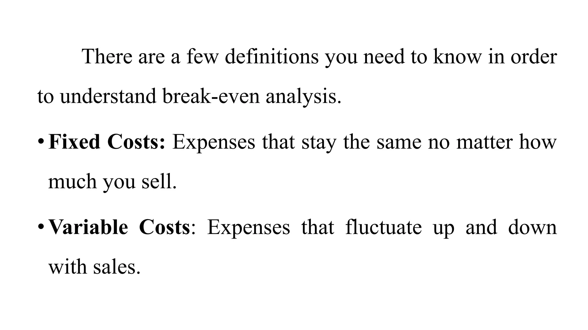 Break even analysis | PPTX