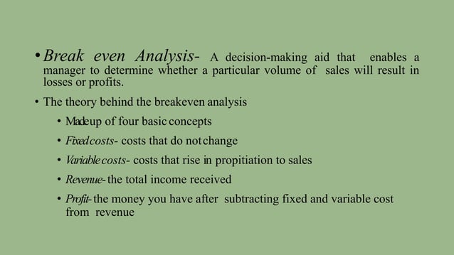 Break even analysis | PPTX