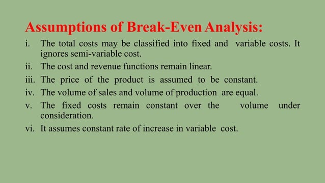 Break even analysis | PPTX