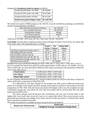 Break Even Analysis | DOCX