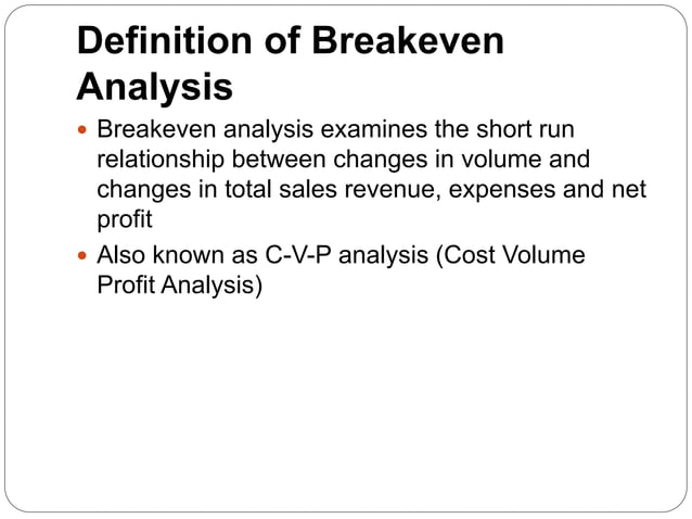 Break Even Analysis.ppt | Business Accounting & Finance | Business