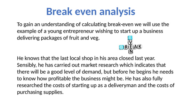 Break even analysis for the upcoming.pptx