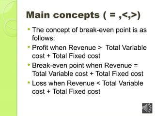 HOW TO CALCULATE BREAK EVEN AND DRAW A BREAK EVEN CHART | PPTX