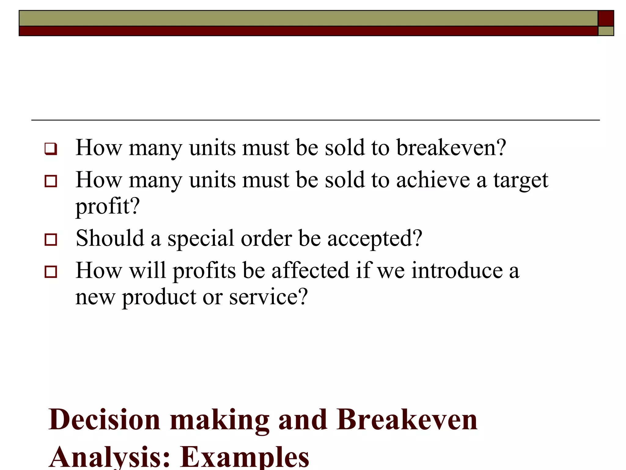 Breakeven Analysis 0 1 Ppt