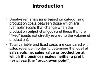 Breakeven analysis iimm | PPT | Sales | Business