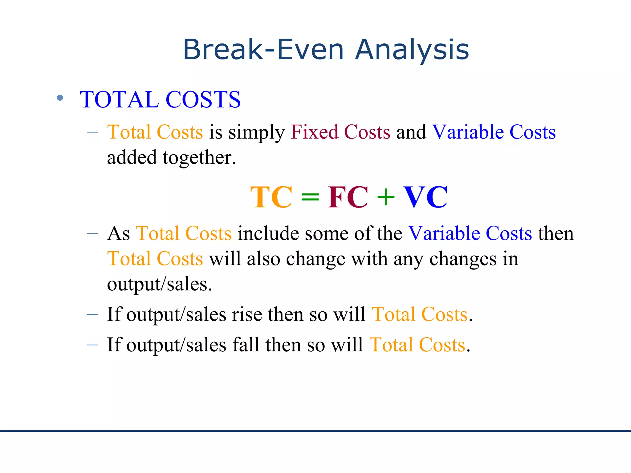 Break Even Charts Simplified Ppt