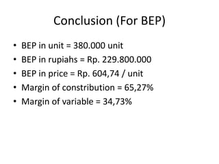 Break Even Point Analisis | PPTX