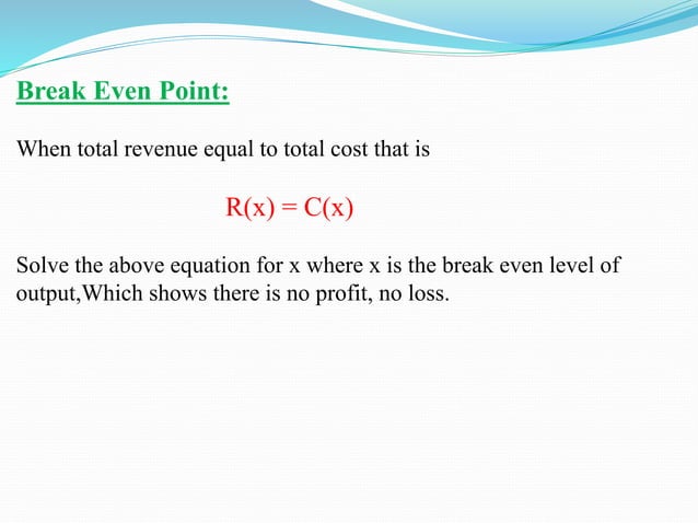 Break even point | PPT