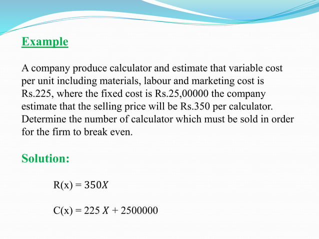Break even point | PPT