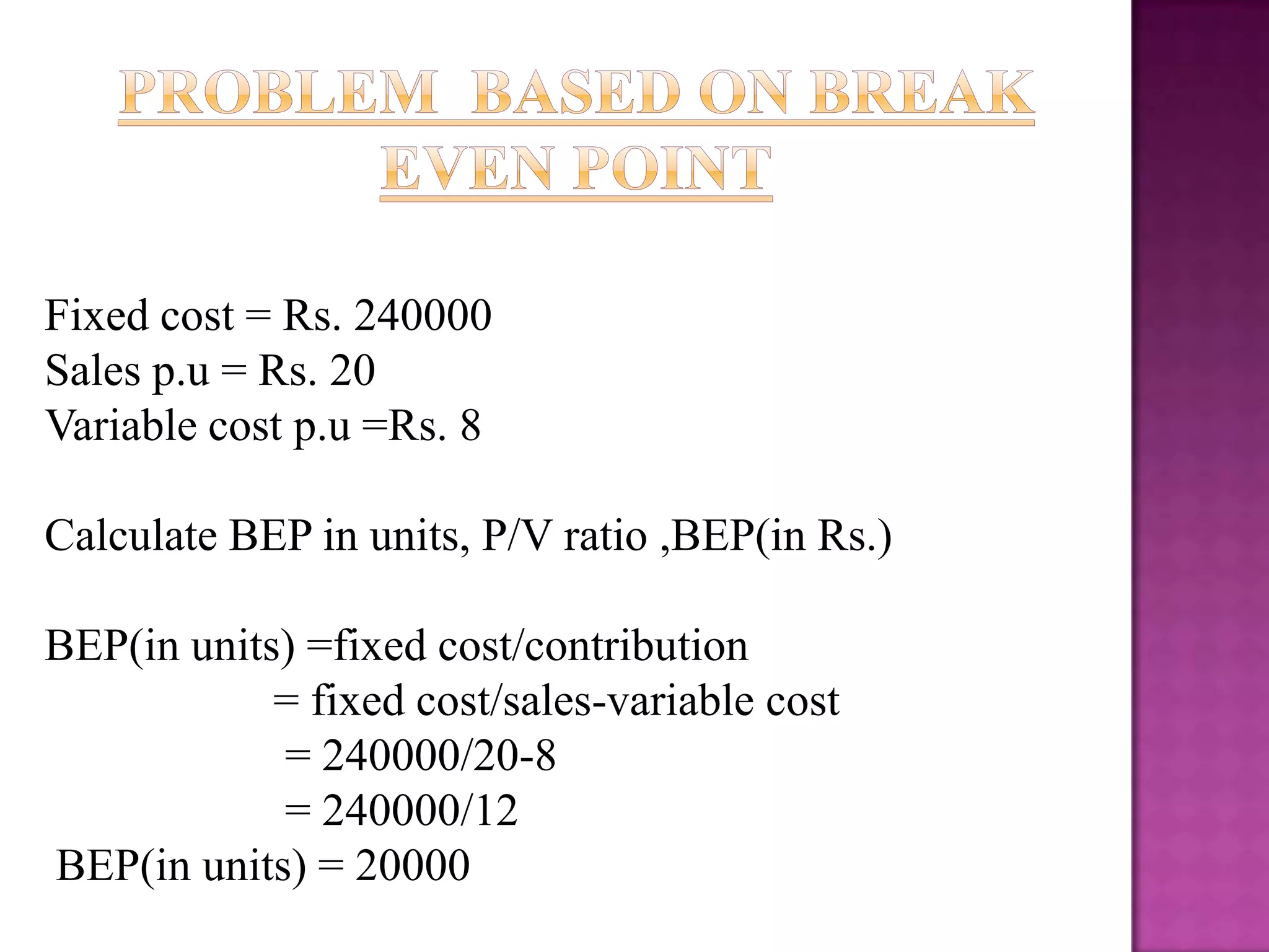 Break even point final | PPTX
