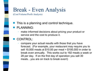 Break even points | PPT