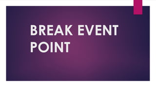 menghitung break event point kewirausahaan | PPT