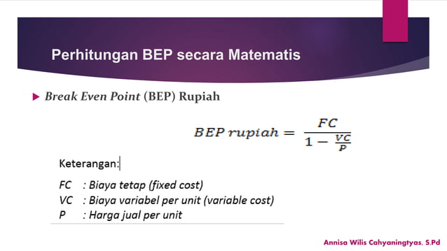 Break Event Point (Titik Impas).ppt