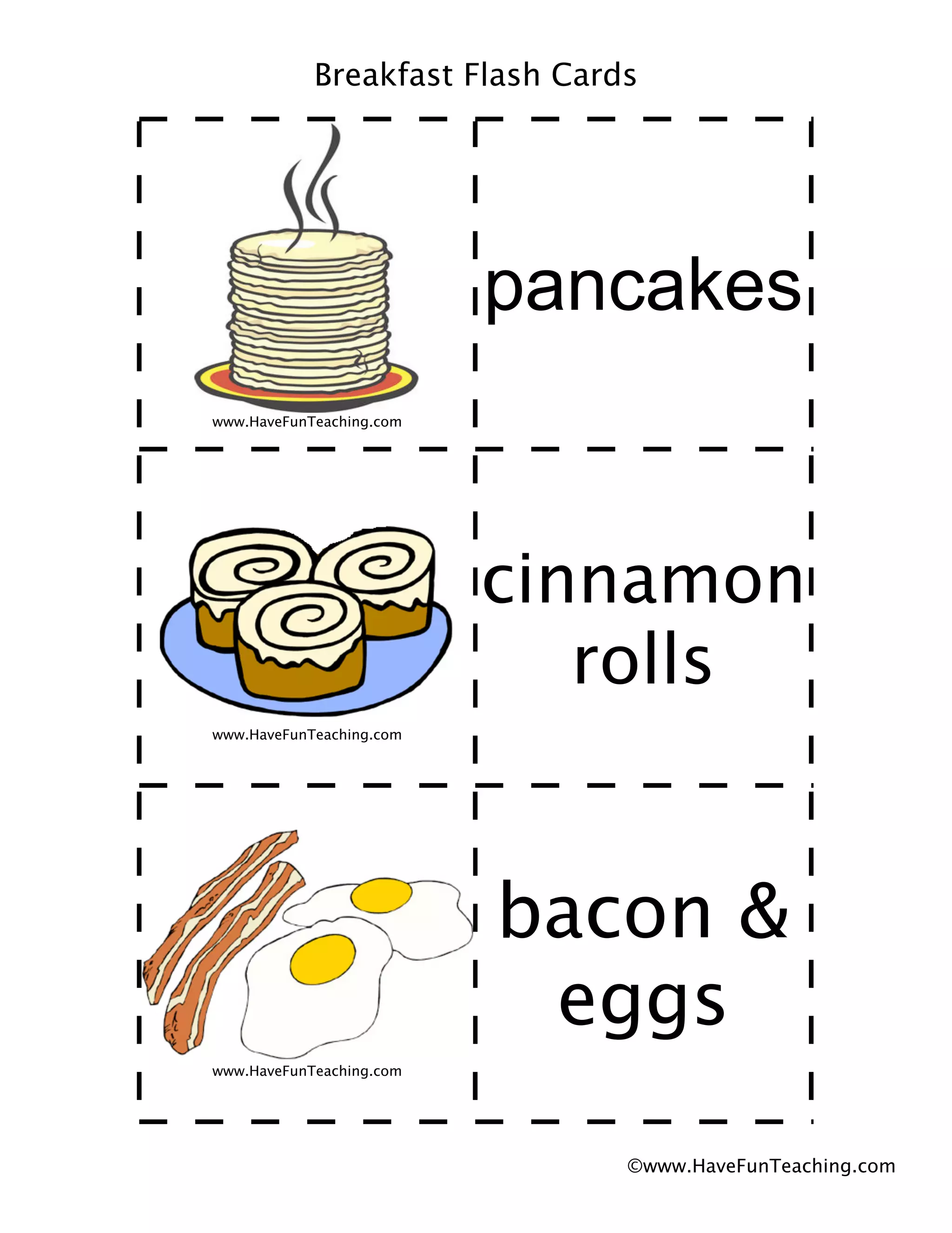 Breakfast flash-cards | PDF