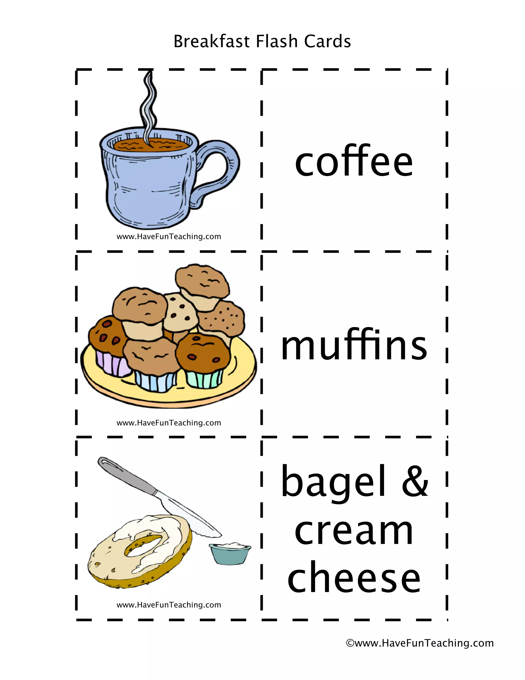 Breakfast flash-cards | PDF