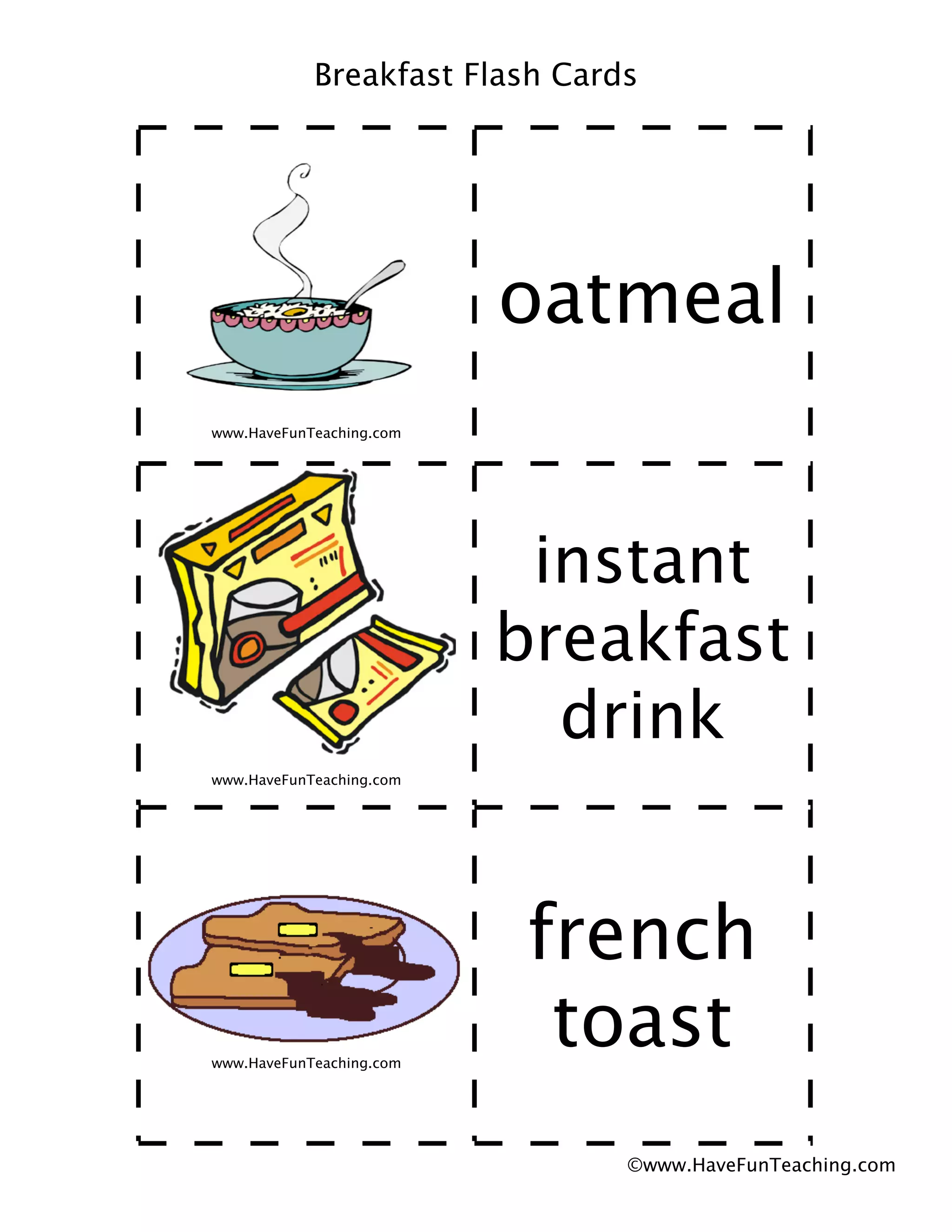 Breakfast flash-cards | PDF