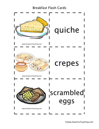 Breakfast flash-cards | PDF