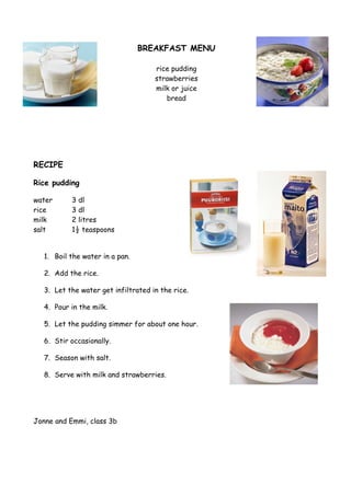 Breakfast Menus and Recipes from Finland | PDF