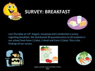 Breakfast Analysis (Pie Chart) by Angela's group | PPT