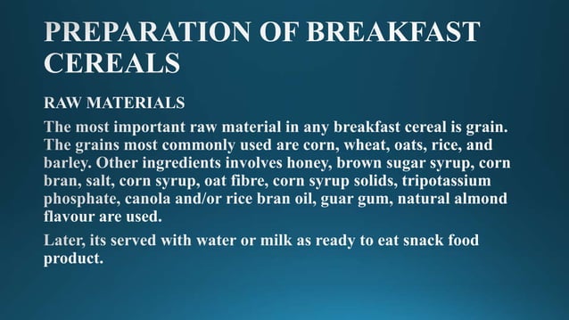 Introduction of Breakfast cereals | PPTX