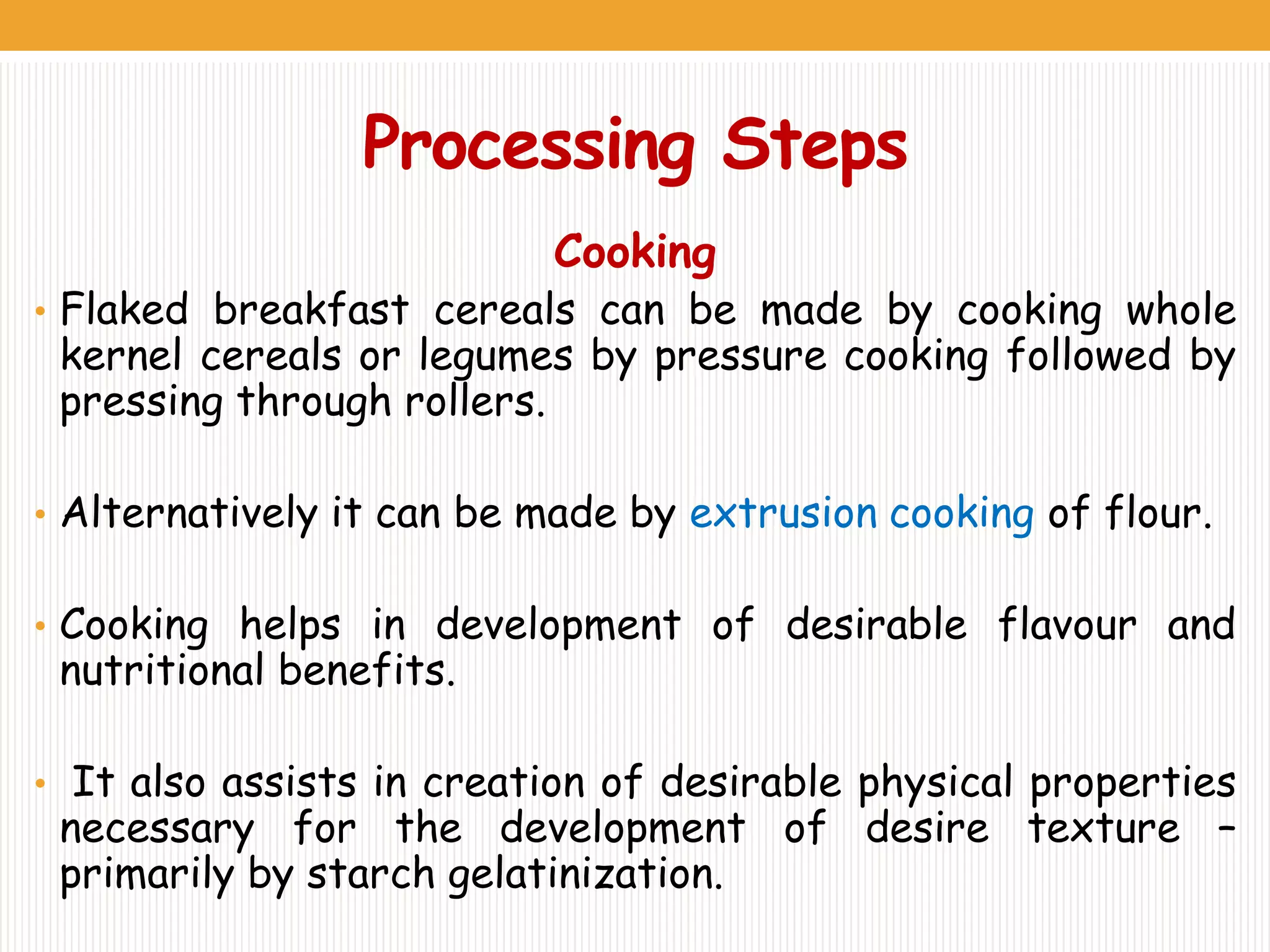 Breakfast cereals classification and technologies | PDF