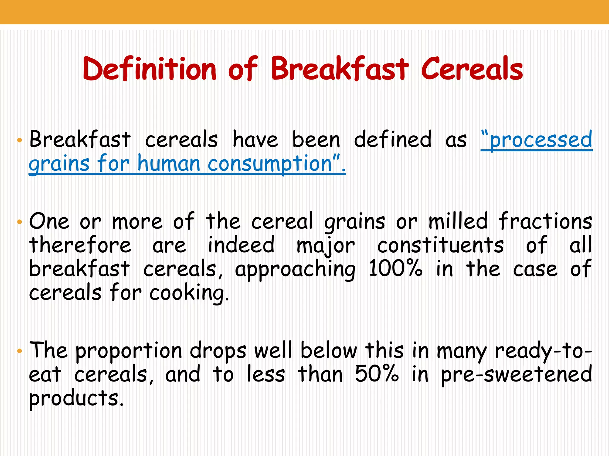 Breakfast cereals classification and technologies | PDF