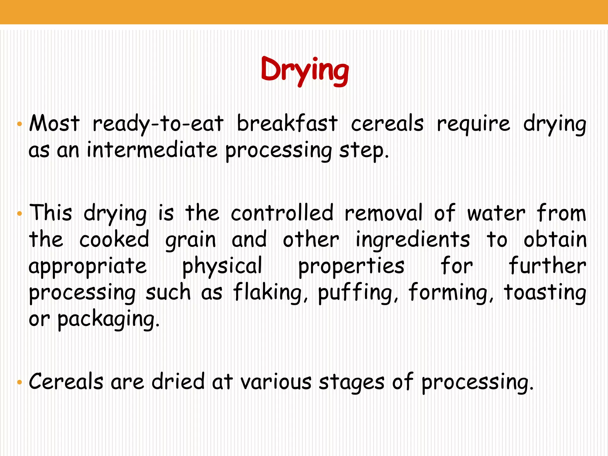 Breakfast cereals classification and technologies | PDF
