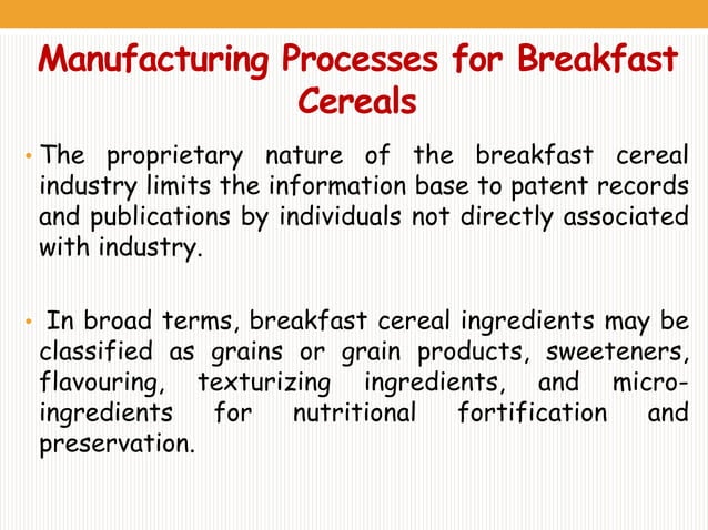 Breakfast cereals classification and technologies | PDF | Desserts and ...