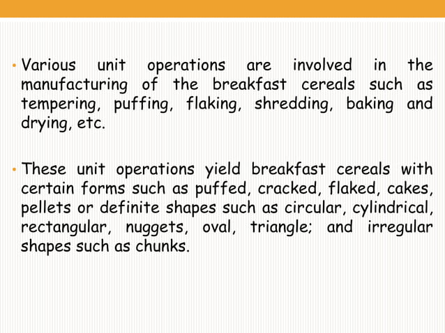 Breakfast cereals classification and technologies | PDF | Desserts and ...