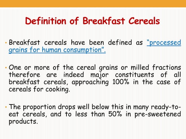 Breakfast cereals classification and technologies | PDF | Desserts and ...