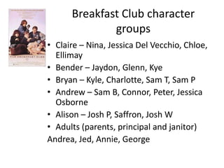 Breakfast club character analysis | PPTX
