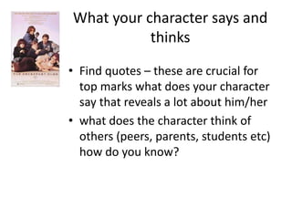 Breakfast club character analysis | PPTX