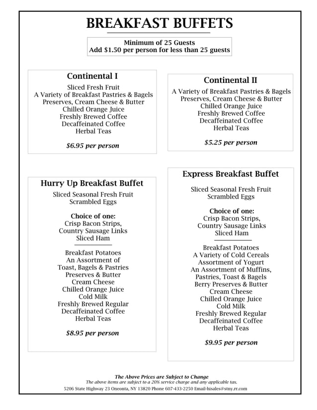 Breakfast & Coffee Break Menus | PDF | Grocery Shopping | Shopping