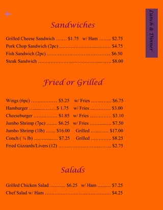 Breakfast & lunch menu | PPT