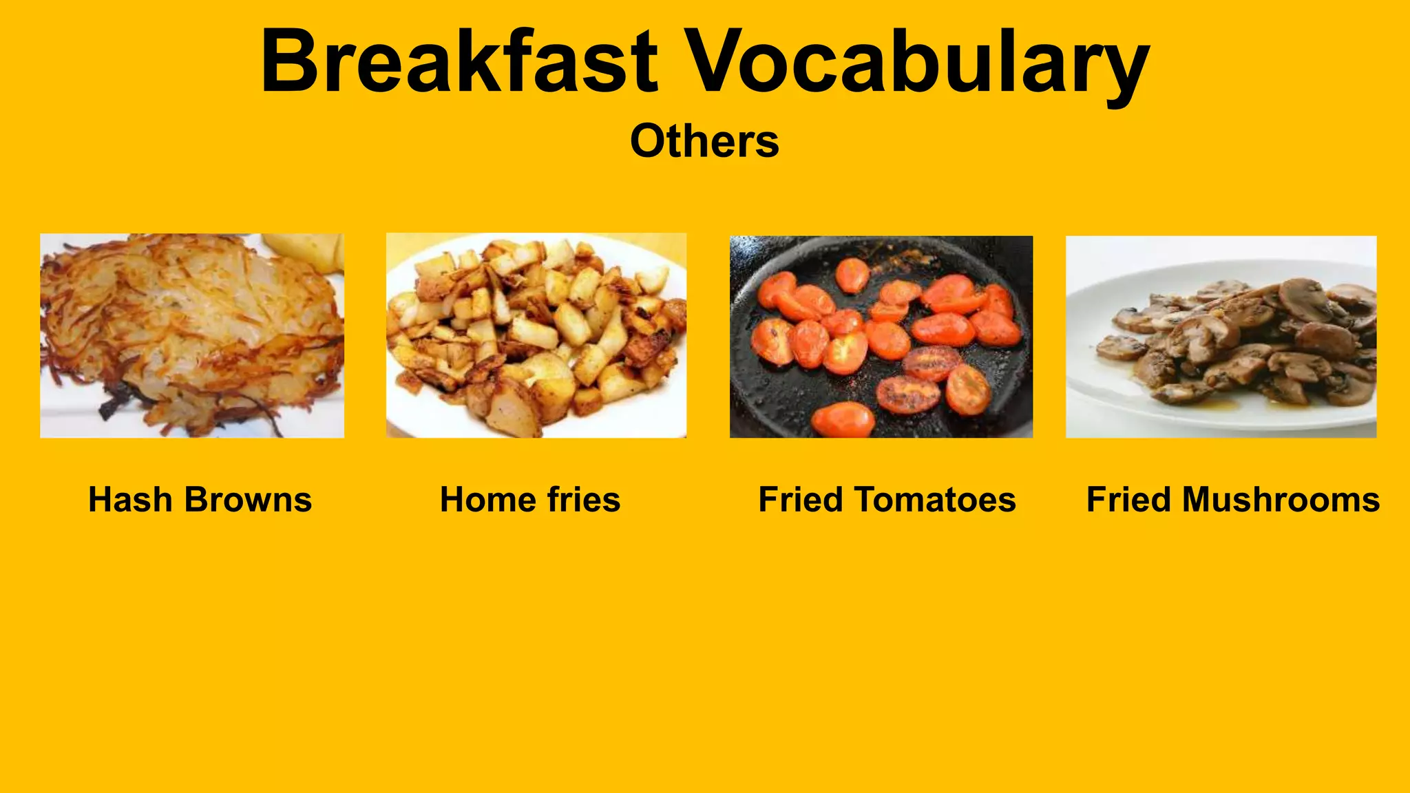 Breakfast vocabulary | PPTX