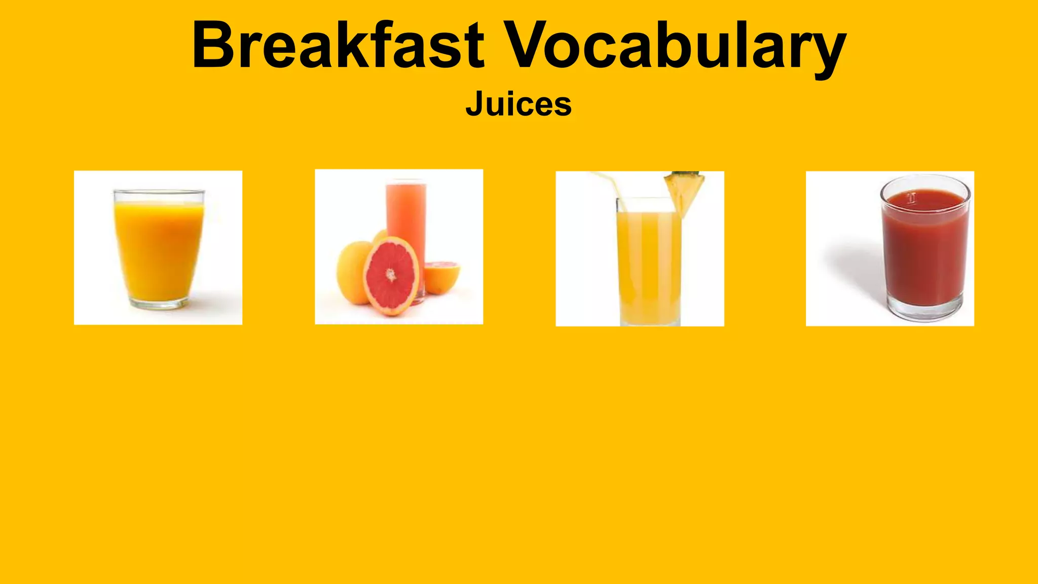 Breakfast vocabulary | PPTX