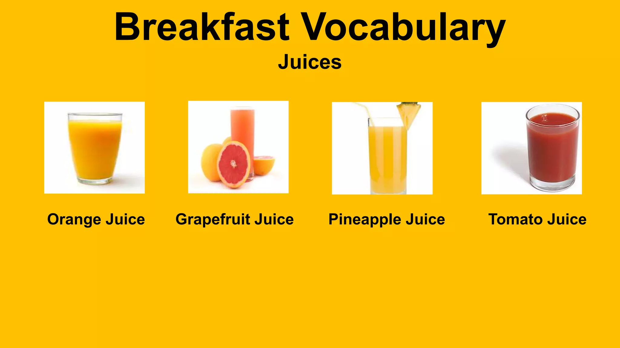 Breakfast vocabulary | PPTX