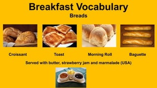 Breakfast vocabulary | PPTX
