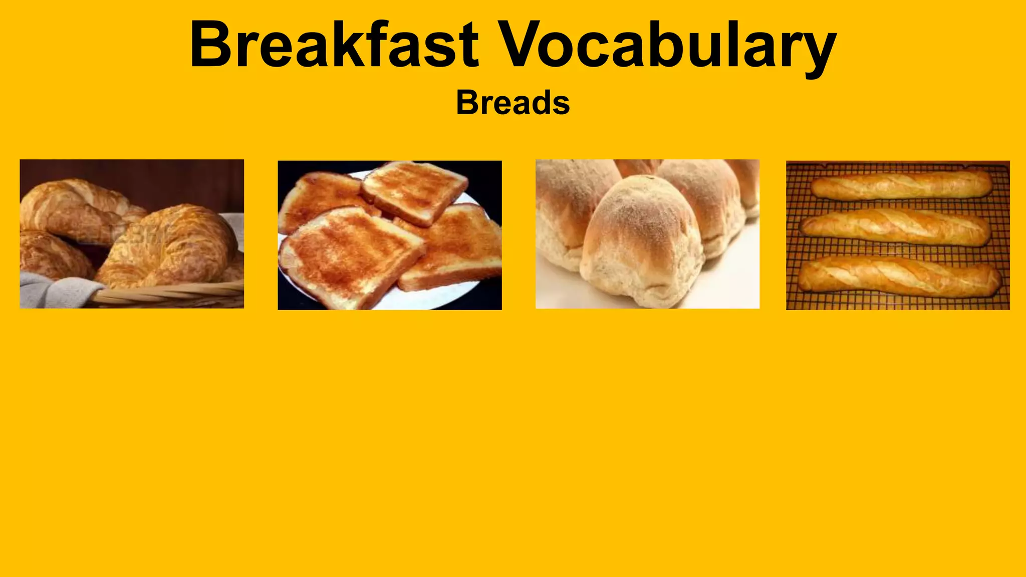 Breakfast vocabulary | PPTX