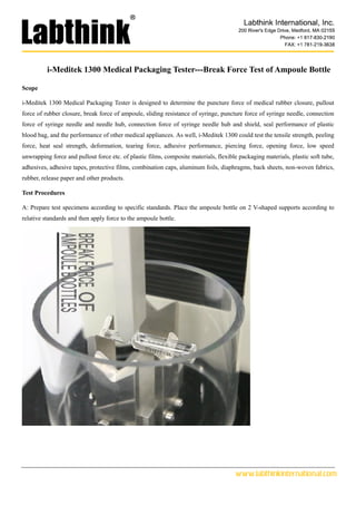 Break force test of ampoule bottle | PDF