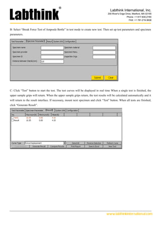 Break force test of ampoule bottle | PDF