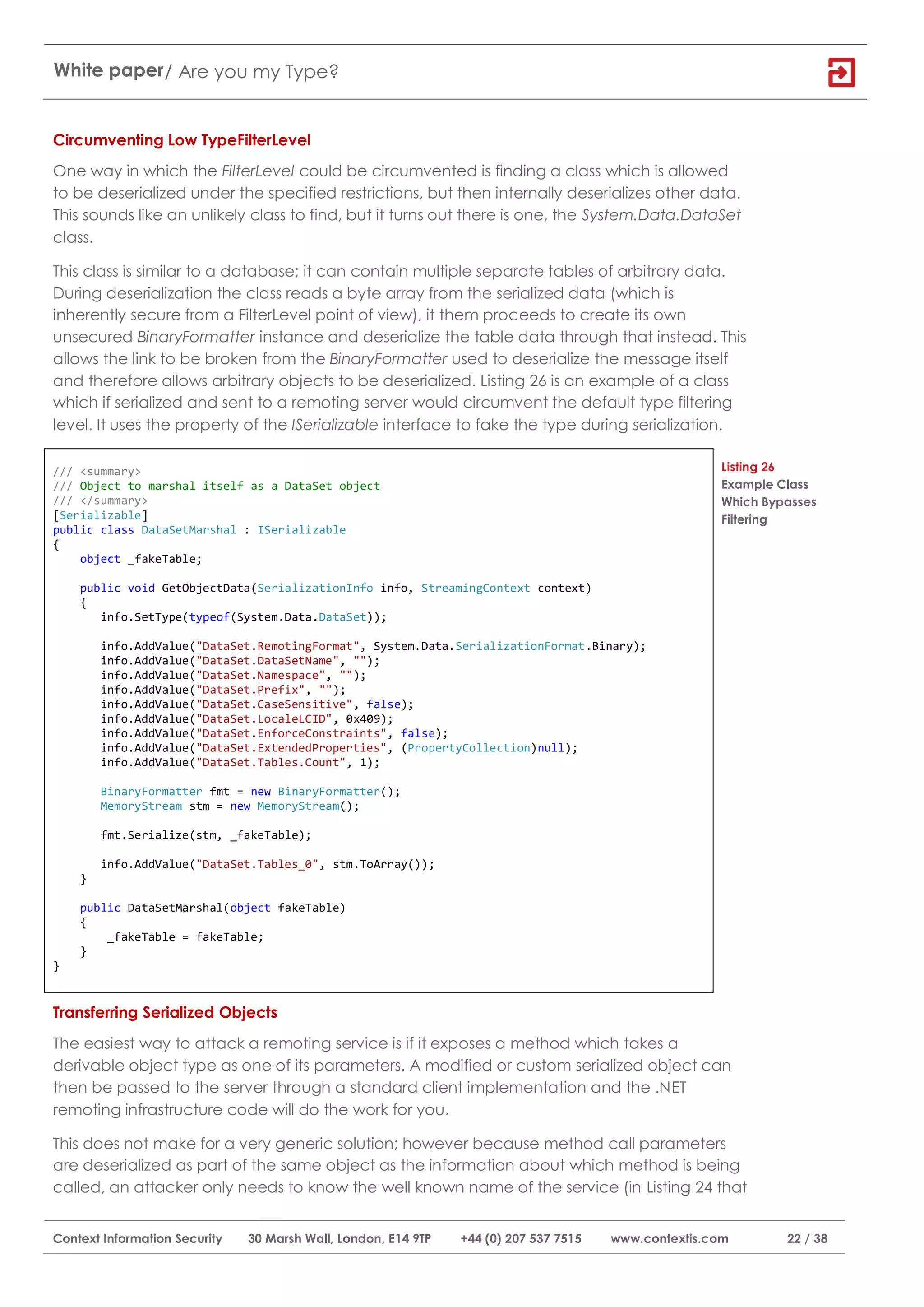 Breaking .net through serialization | PDF